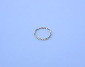 Solid 14K Gold Braid Ring, Stackable Ring, Wedding Band, Infinity Ring, Stacking Ring, Woven ...