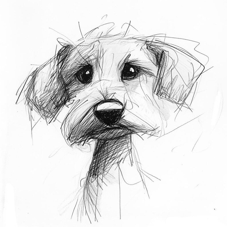 Dog Sketches| Six Cute Dogs on Pastel and Transparent Backgrounds ...