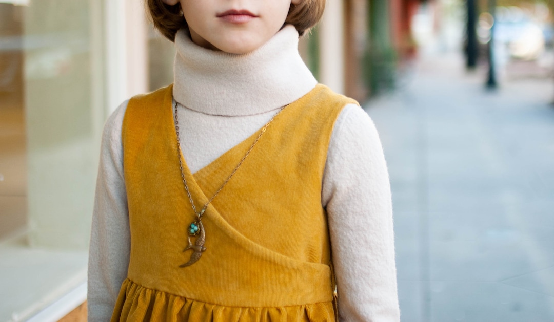 Louisa Pinafore, Girl Dress, Girl Pinafore, Wrap Dress, Wrap Pinafore ...