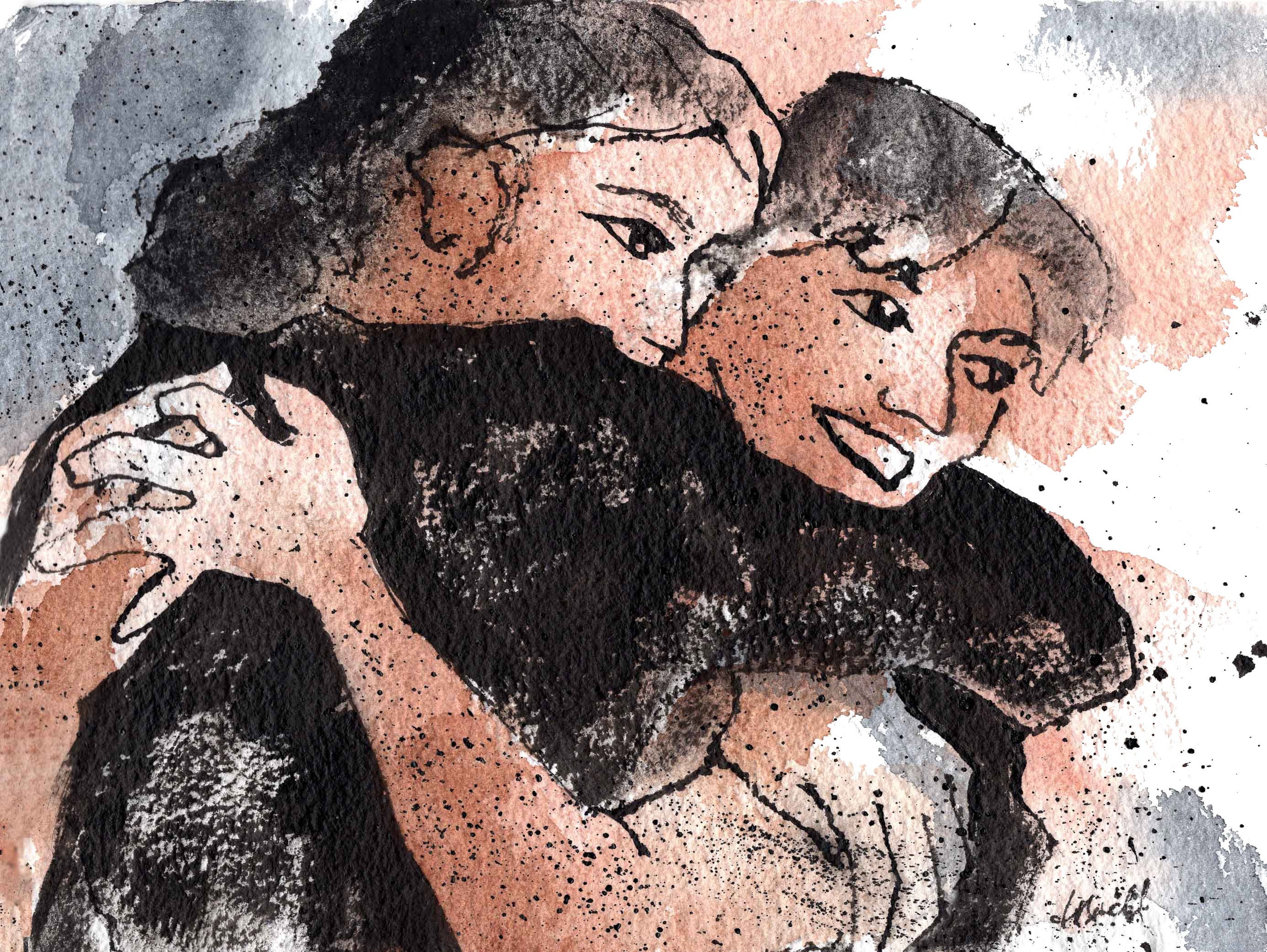 How To Draw People Hugging And Kissing