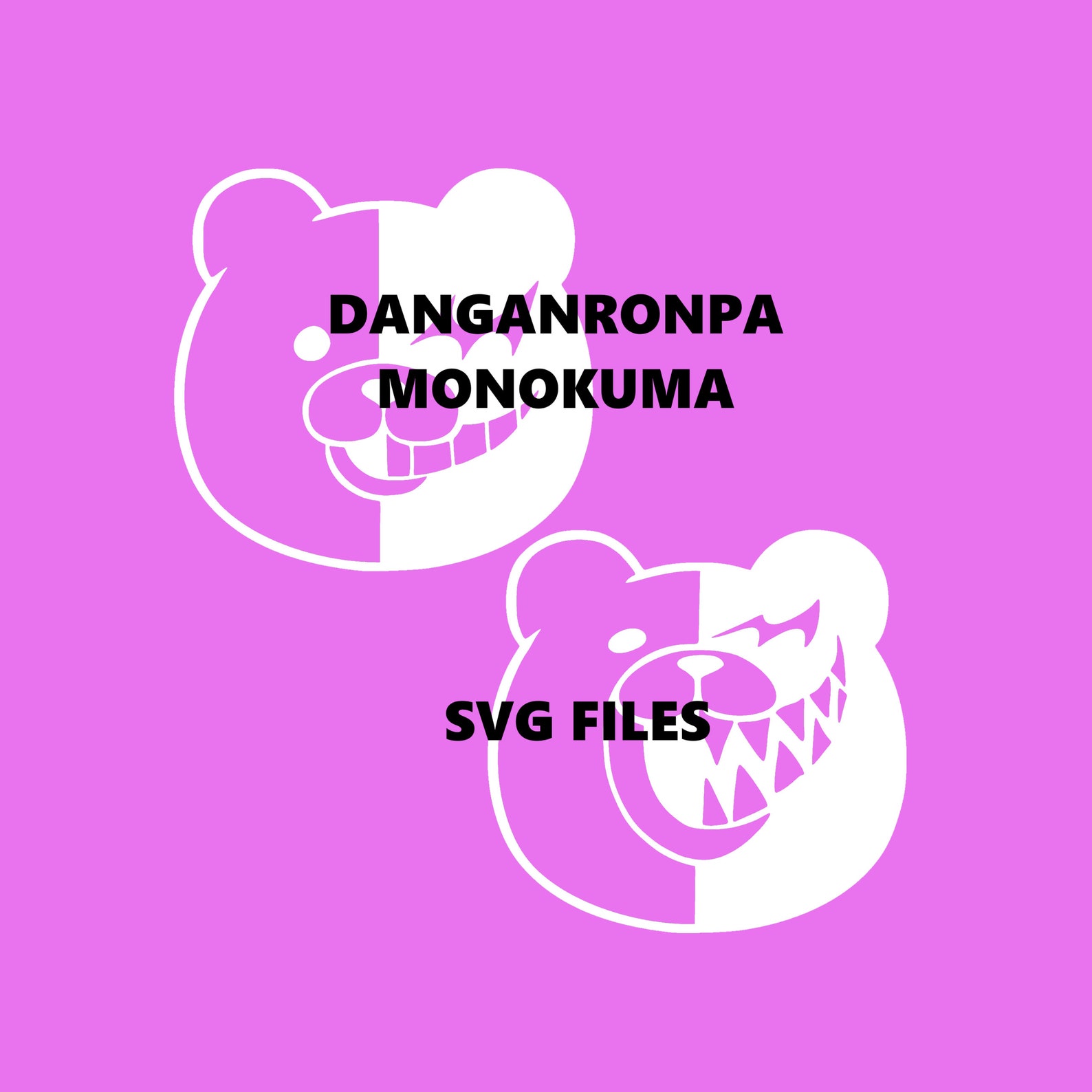 Danganronpa Monokuma Face Vector SVG DXF Download Pack - Etsy