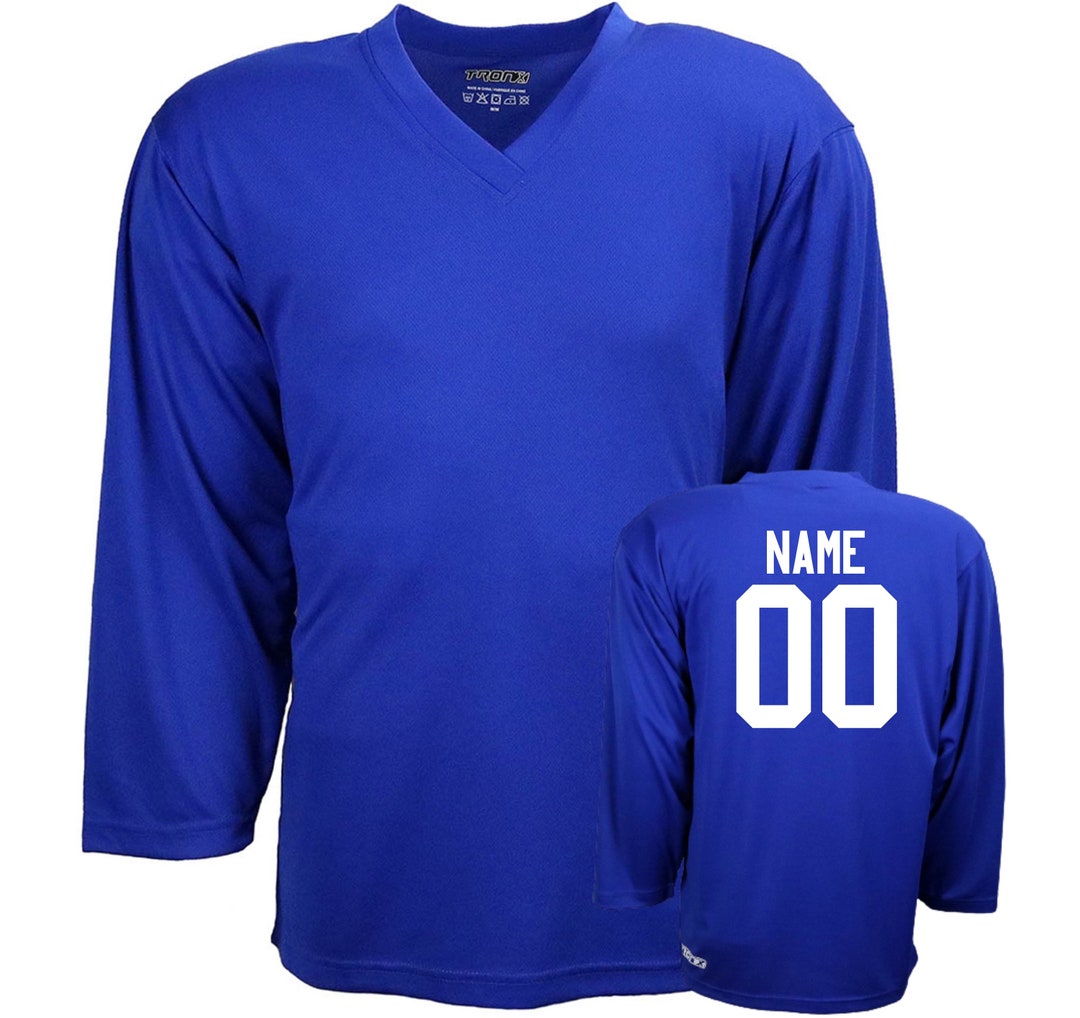 Customized Royal Blue Hockey Jersey With Name & Number on Back Adult ...