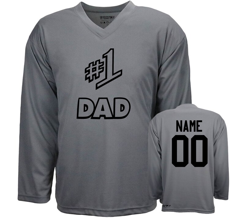 Customizable #1 Dad Hockey Jersey With Your Dad's Name and Number on ...