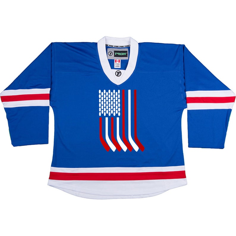 Custom USA Stick Flag Ice Hockey Jersey Customized With Your Name ...
