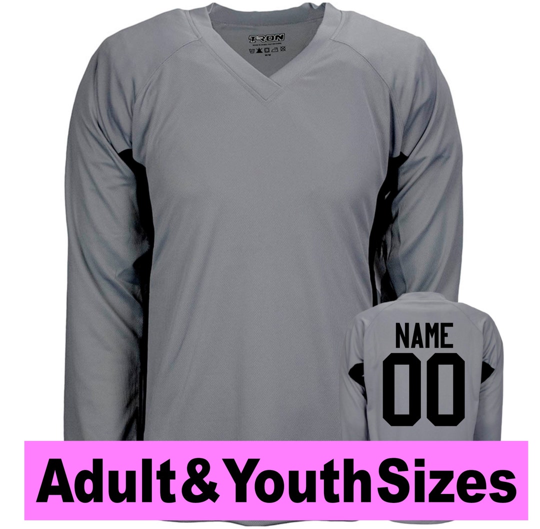 Gray Customized Hockey Jersey With Name & Number on Back Adult and ...