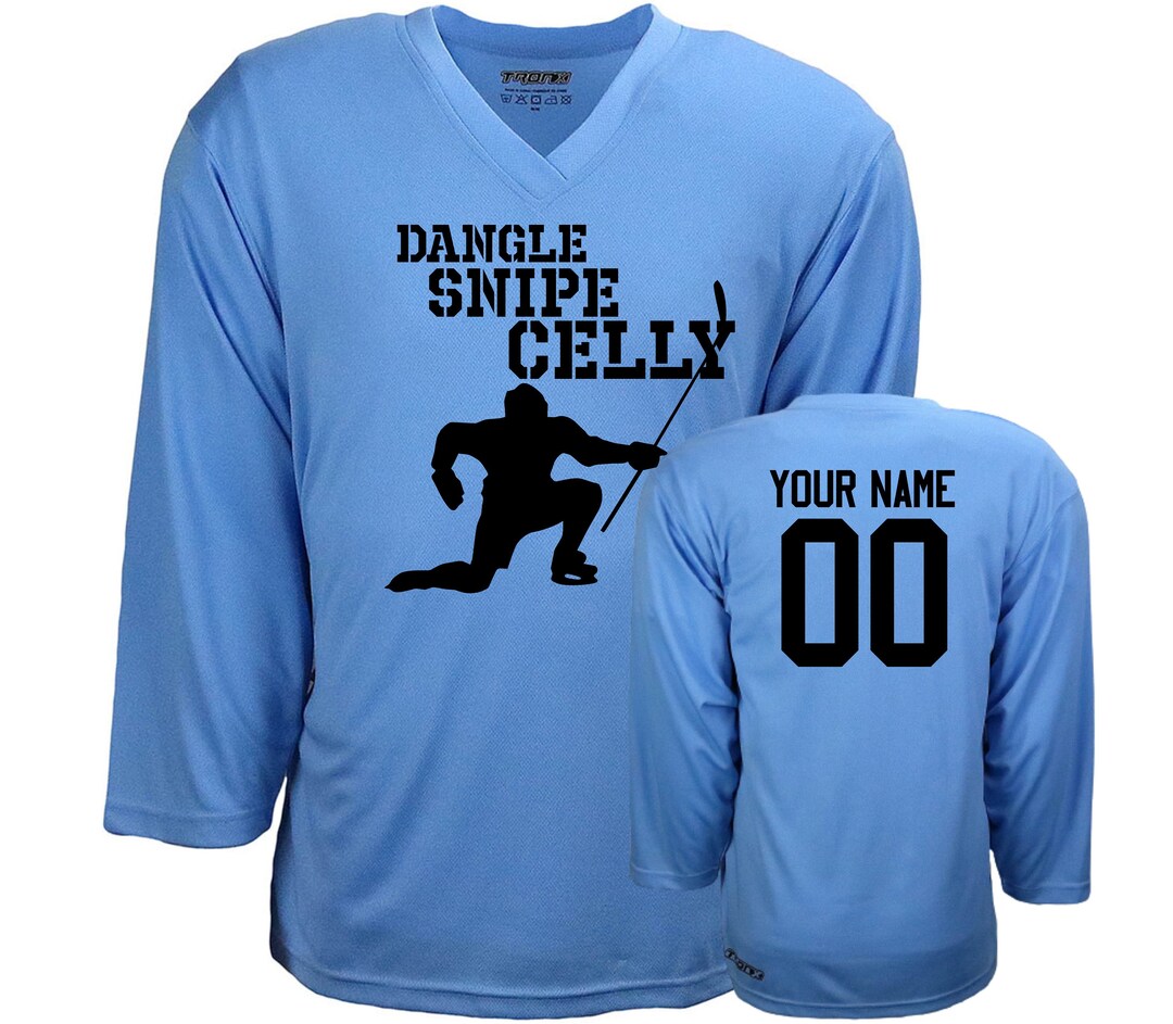 Customizable Dangle, Snipe, Celly Ice Hockey Jersey With Your Player's ...