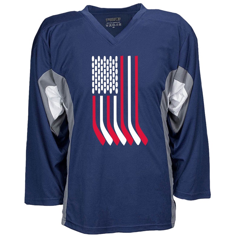 Custom USA Stick Flag Ice Hockey Jersey Customized With Your Name ...