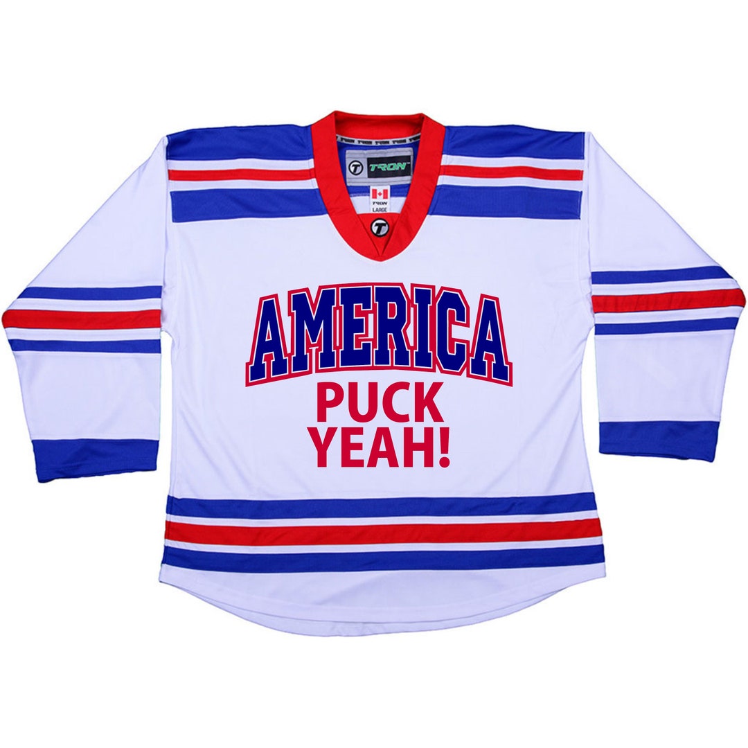Customizable America Puck Yeah! Ice Hockey Jersey With Name and Number ...