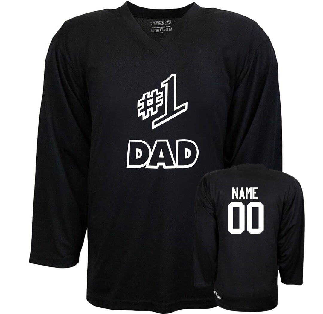 Customizable #1 Dad Hockey Jersey With Your Dad's Name and Number on ...