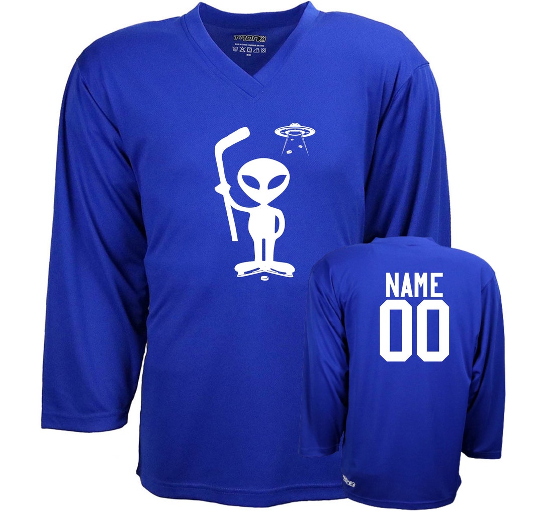 Customizable Alien Ice Hockey Jersey With Name and Number on the Back ...