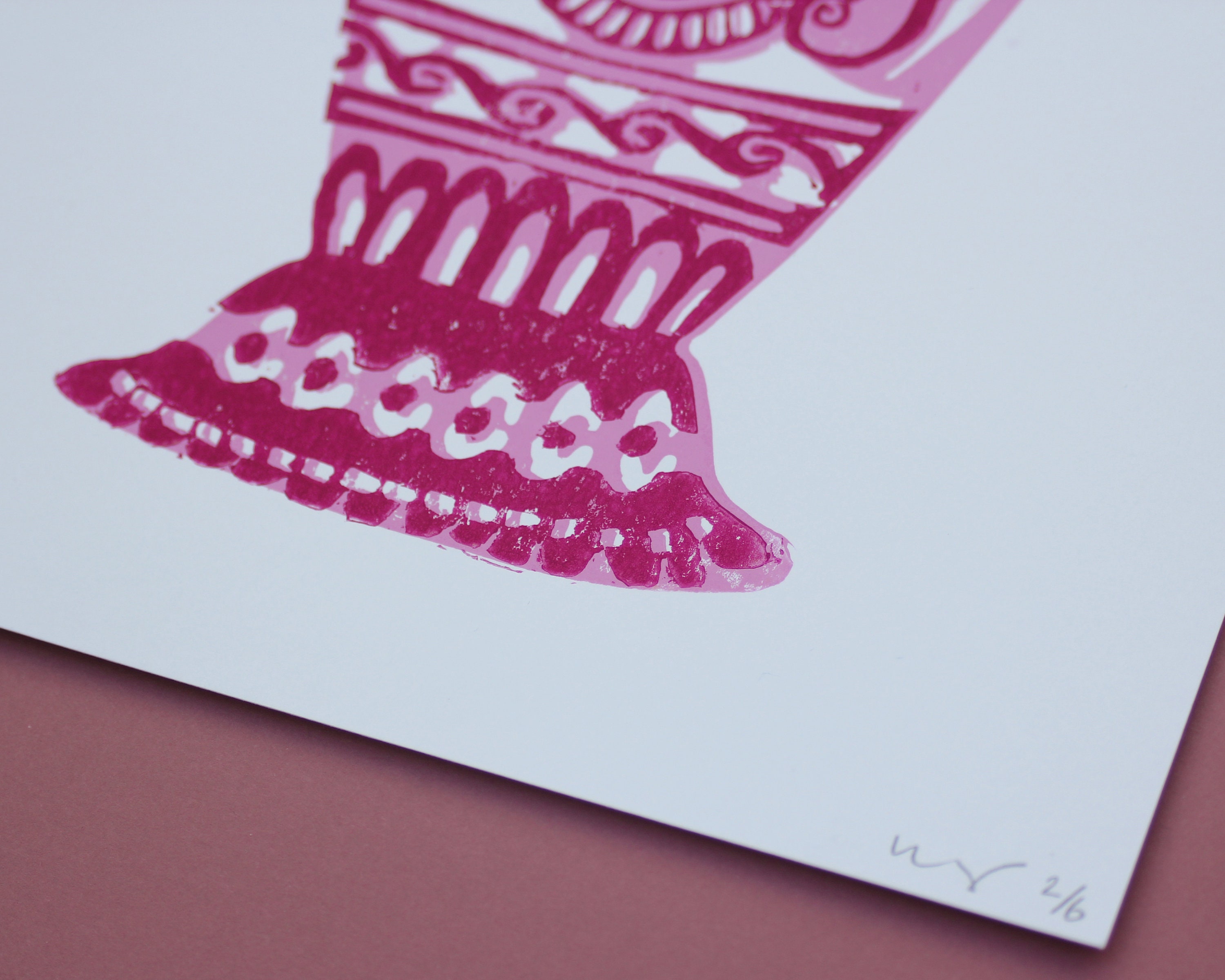 Greek Vase Original Reduction Lino Print | Ancient Greek Pottery ...