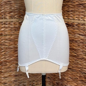 70s White Open Bottom Girdle, Girdle With Garters, Made in England ...