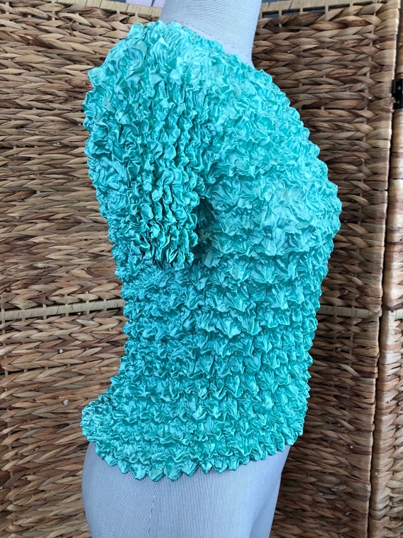 Popcorn Top, 90s Mint Green Magic Popcorn Top, Bubble… - Gem