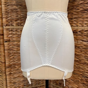 70s White Open Bottom Girdle, Girdle With Garters, Made in England ...