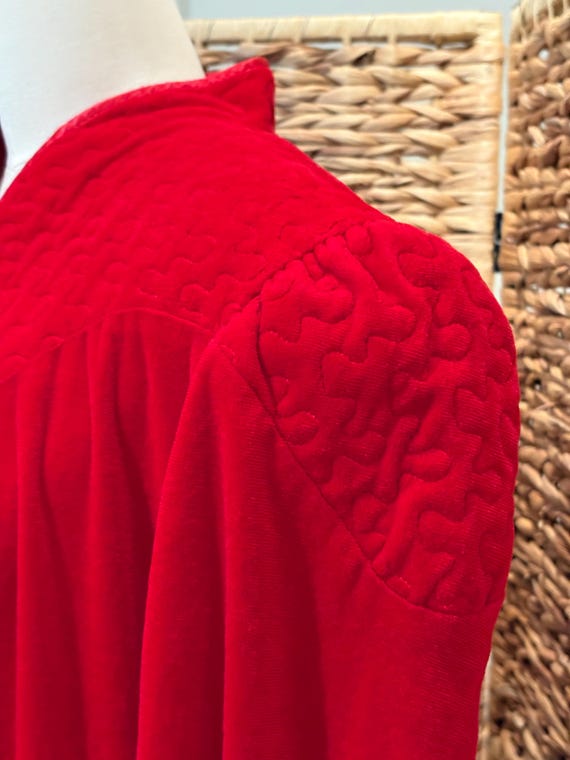 Vintage Red Velvet Robe, Long Evelyn Pearson Quilted … - Gem