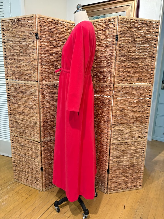 Vintage 60s Hot Pink Velour Velvet Robe, Long Vanity … - Gem