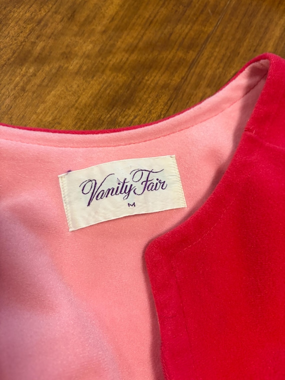 Vintage 60s Hot Pink Velour Velvet Robe, Long Vanity … - Gem