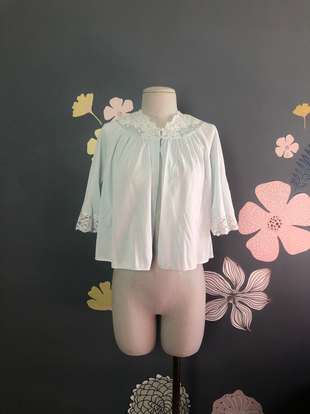 Vintage Blue Pajama Top, Shadowline Baby Blue PJ Top, SMALL - Etsy