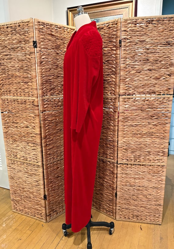 Vintage Red Velvet Robe, Long Evelyn Pearson Quilted … - Gem