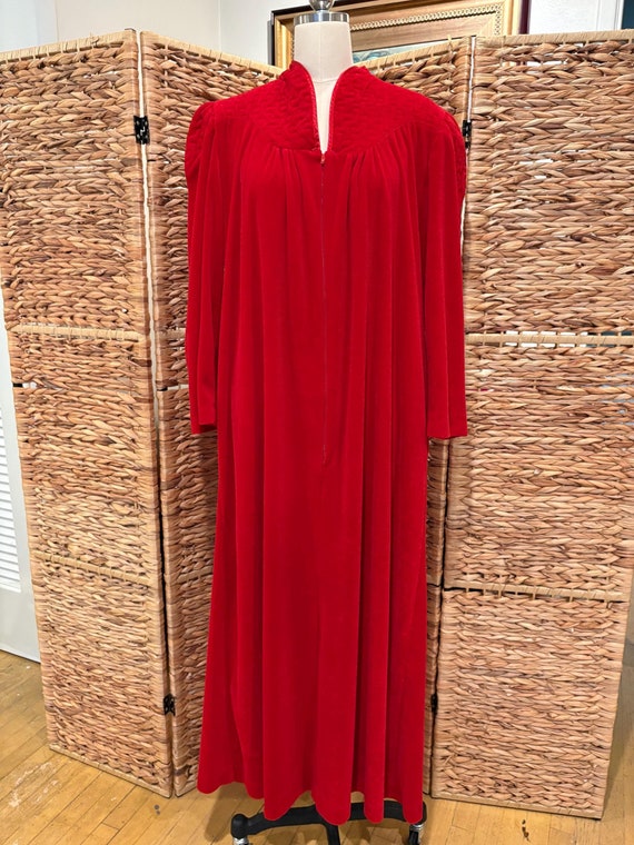 Vintage Red Velvet Robe, Long Evelyn Pearson Quilted … - Gem