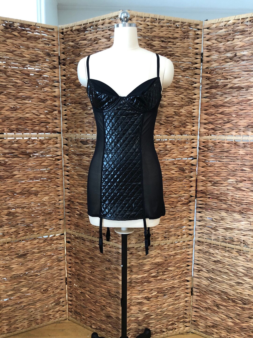 Y2K Frederick's of Hollywood See Through Black Lingerie With Pleather ...
