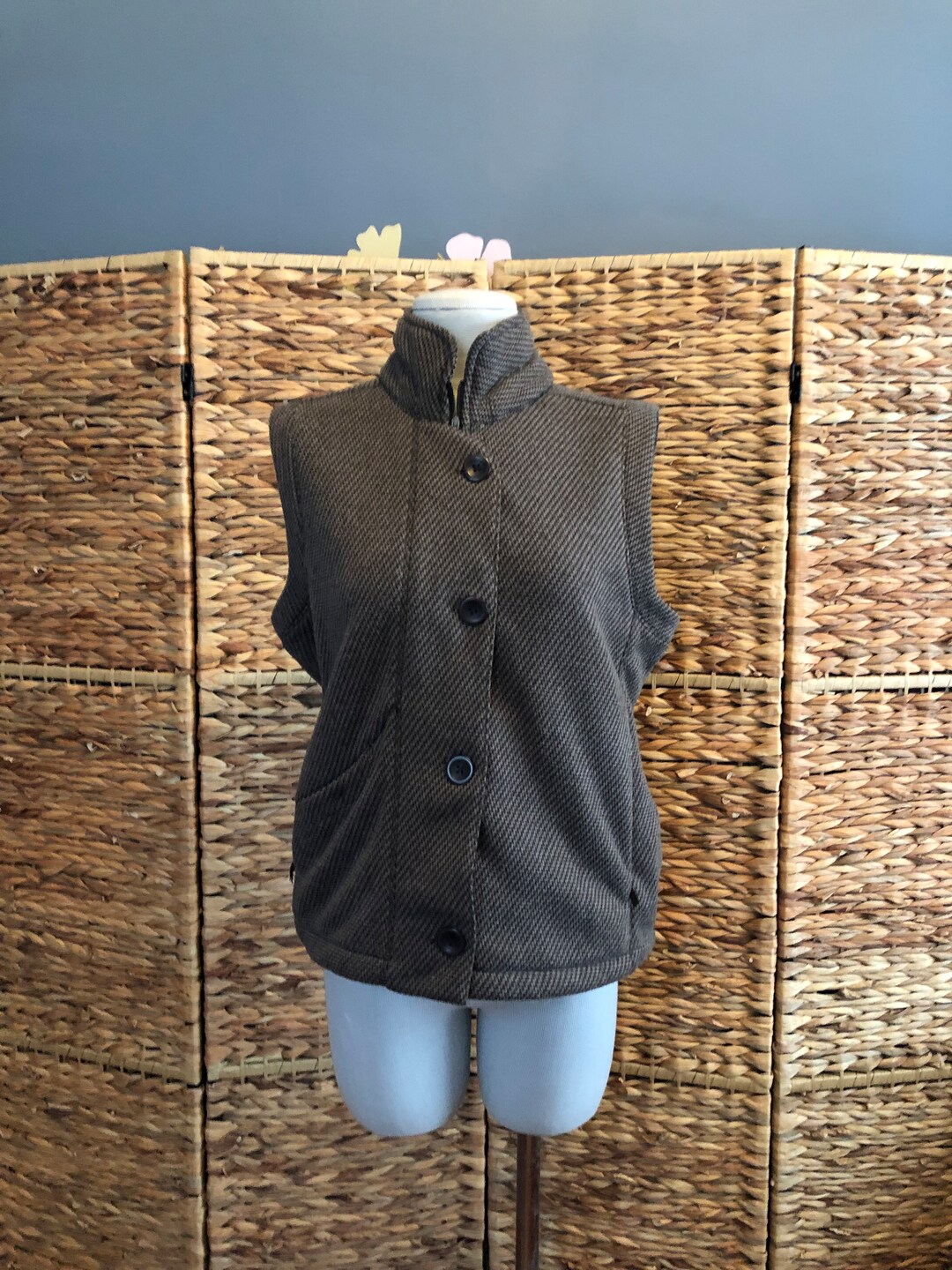 Vintage Vest, Royal Robbins 90s Vest, Brown Black Chevron Pattern Vest ...