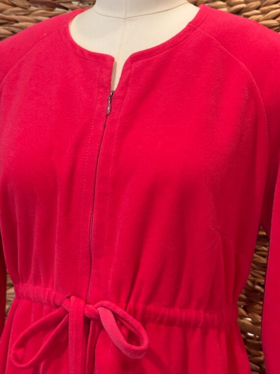 Vintage 60s Hot Pink Velour Velvet Robe, Long Vanity … - Gem