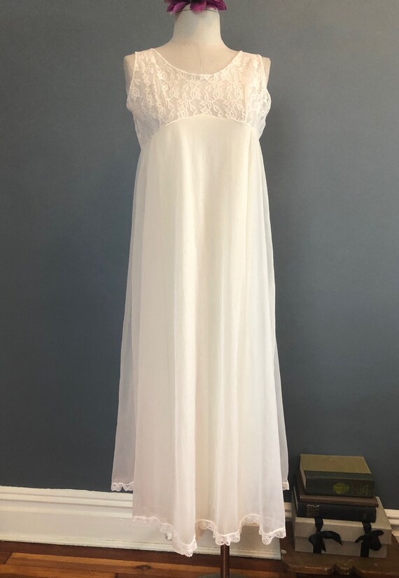Vintage 1960s Chiffon Peignoir Nightgown Tosca Long N… - Gem