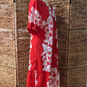 Vintage 70s Hibiscus Print Hawaii Caftan, Tamari Vintage Kaftan, Mumu ...