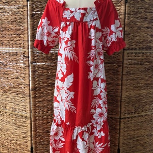 Vintage 70s Hibiscus Print Hawaii Caftan, Tamari Vintage Kaftan, Mumu ...