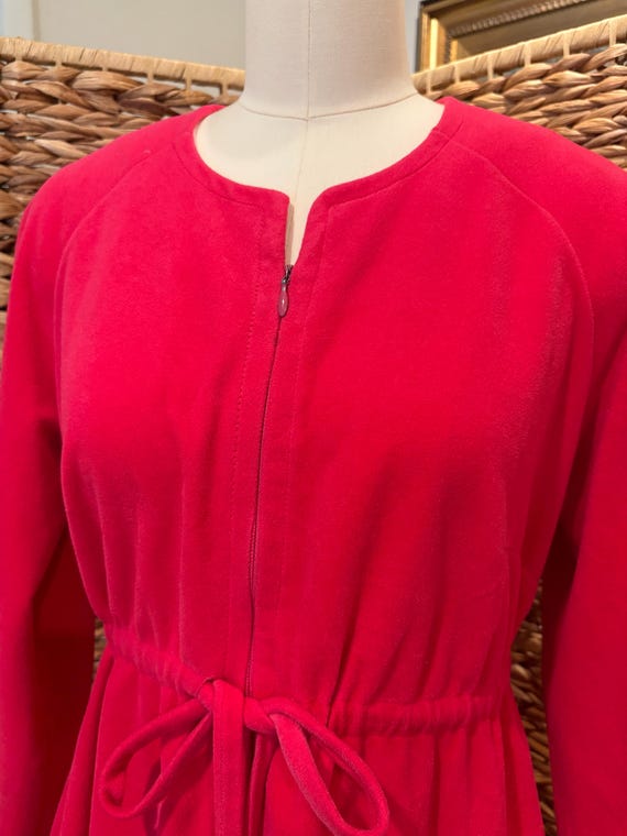 Vintage 60s Hot Pink Velour Velvet Robe, Long Vanity … - Gem