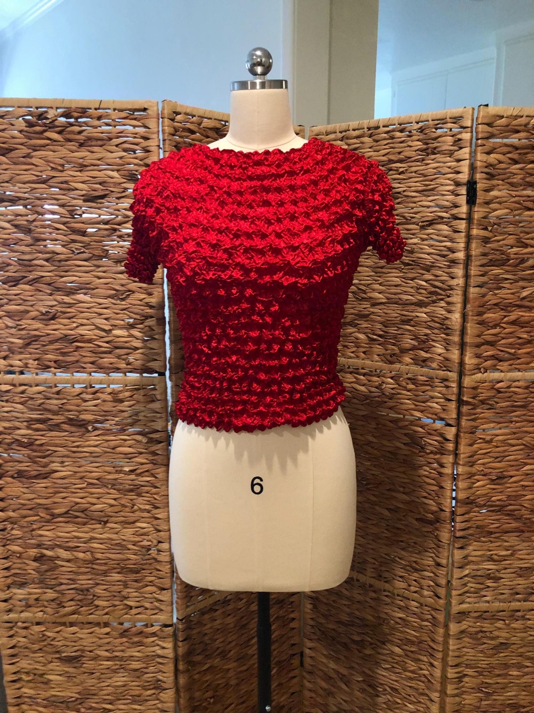 Popcorn Top, 90s Y2K Magic Popcorn Top, Red Bubble Shirt, Mall Stretchy ...