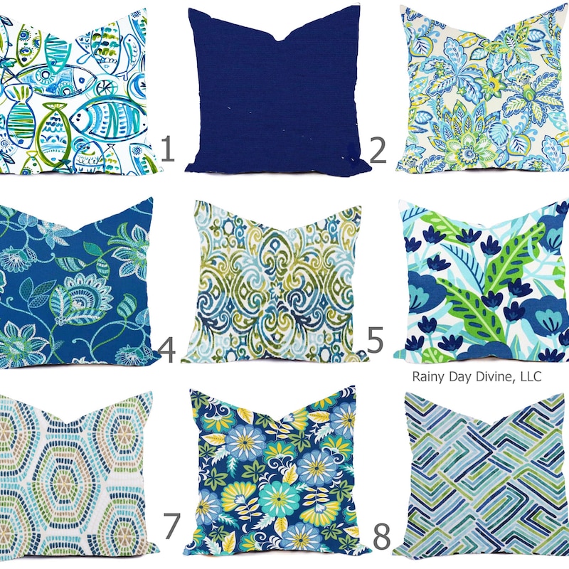 Bright Blue Pillow - Etsy