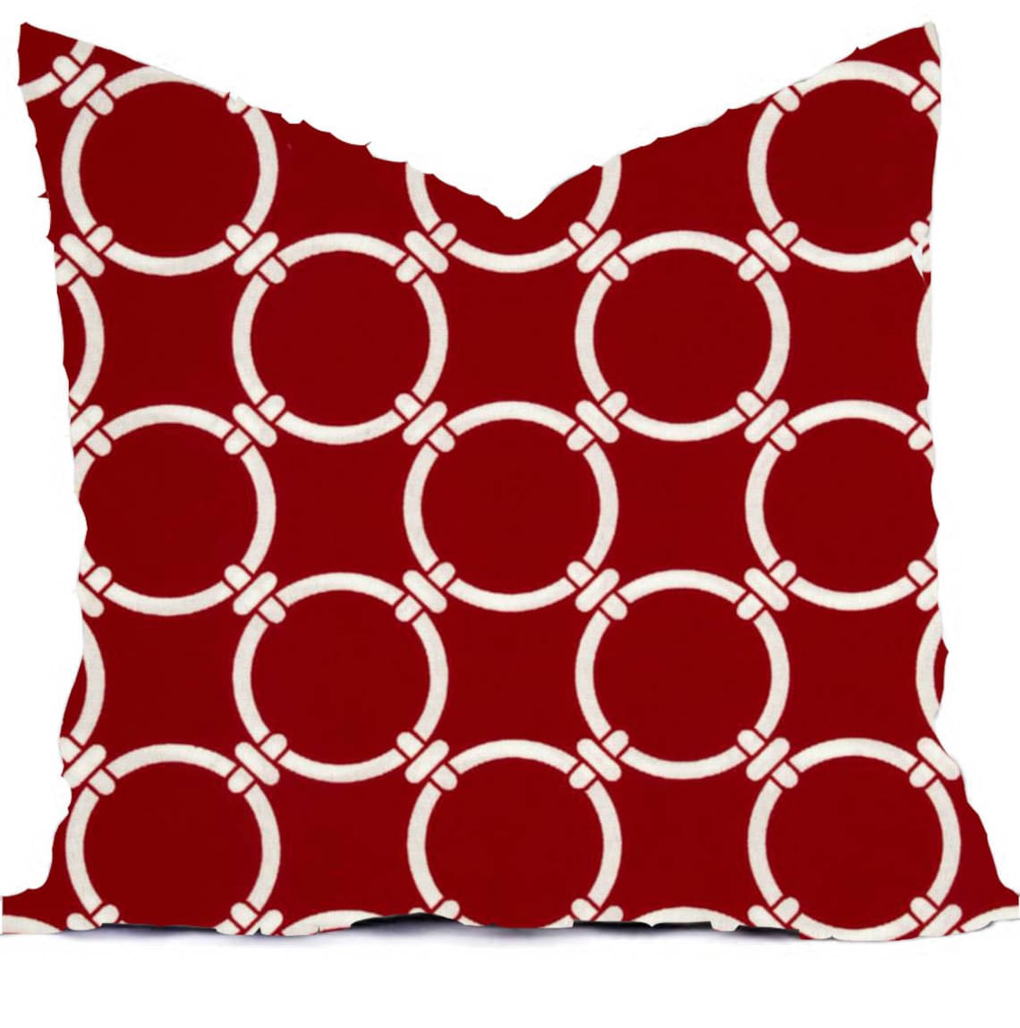 Outdoor Pillows or Indoor Custom Cover - Red Ruby Rojo White 16x16 ...