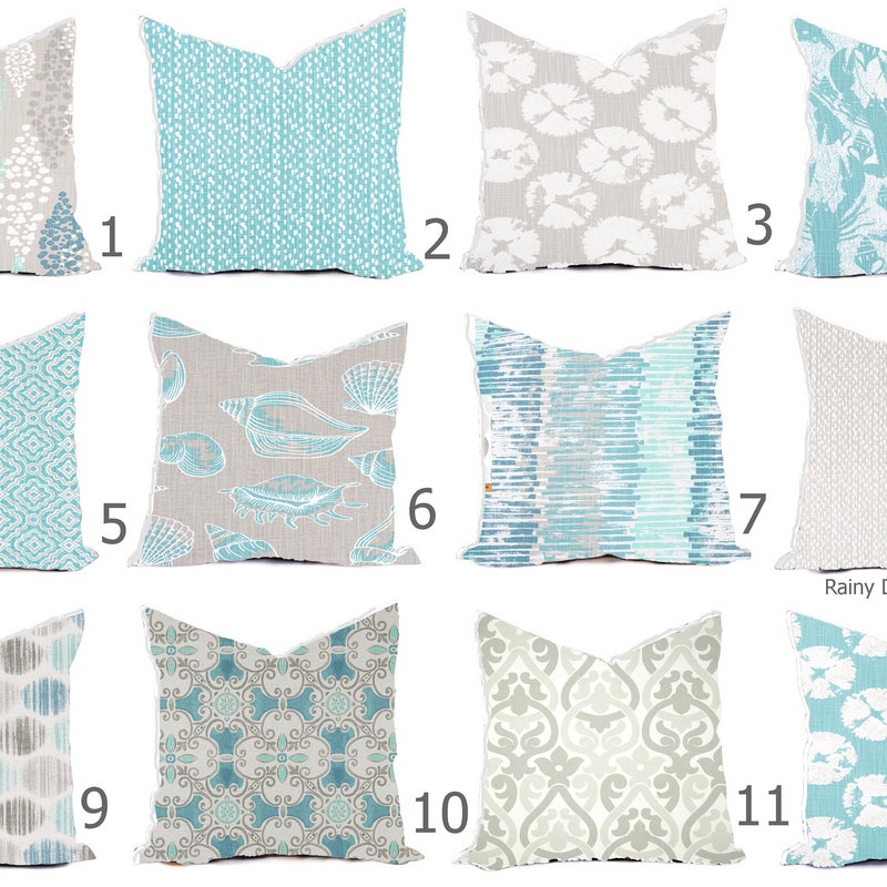 Aqua Throw Pillows - Etsy
