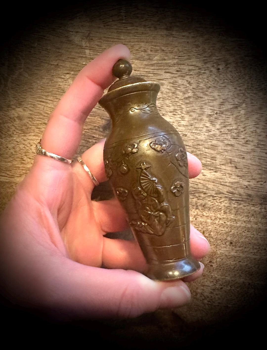 Antique Japanese Bronze Brass Miniature Vase With Lid Bronze Buddha ...