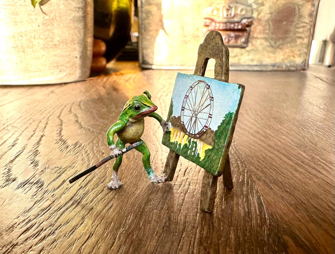 Viennese Bronze Frog With Painting Bronze Antique Cold Painted Figurine ...