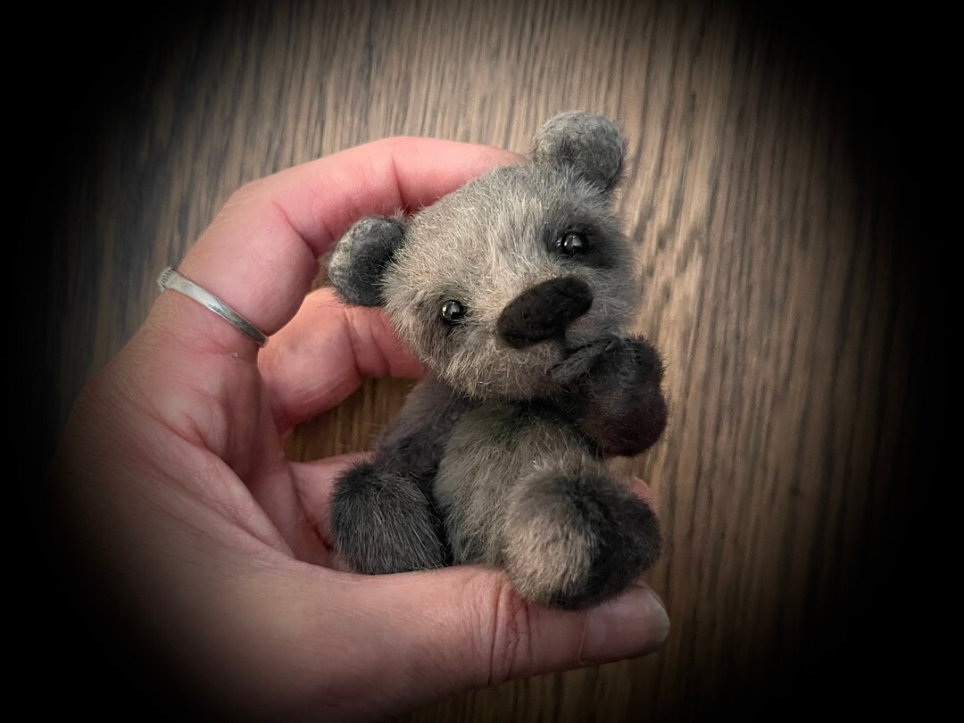 Ooak Doll Art Panda Teddy Bear Cub Long Pile Ooak Bear - Etsy
