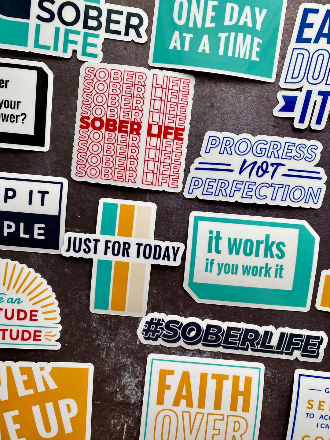 Pack of 17 Waterproof Vinyl Sobriety Stickers, Recovery Sticker Pack ...