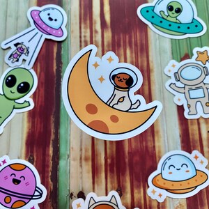 Pack of 10 Waterproof Vinyl Galaxy Space Stickers, Science Sticker Pack ...