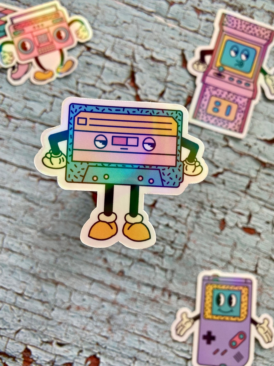 Pack of 5 Waterproof Vinyl Retro Cartoon Stickers Vintage 80s - Etsy