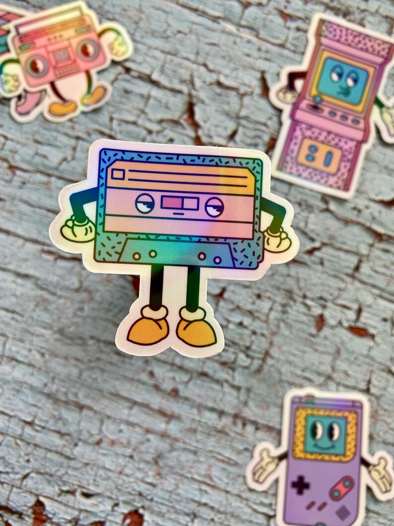 Pack of 5 Waterproof Vinyl Retro Cartoon Stickers Vintage 80s - Etsy