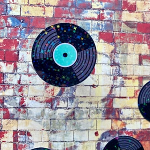 Pack of 20 Waterproof Vinyl Retro Record Stickers, Vintage Groovy Vinyl ...