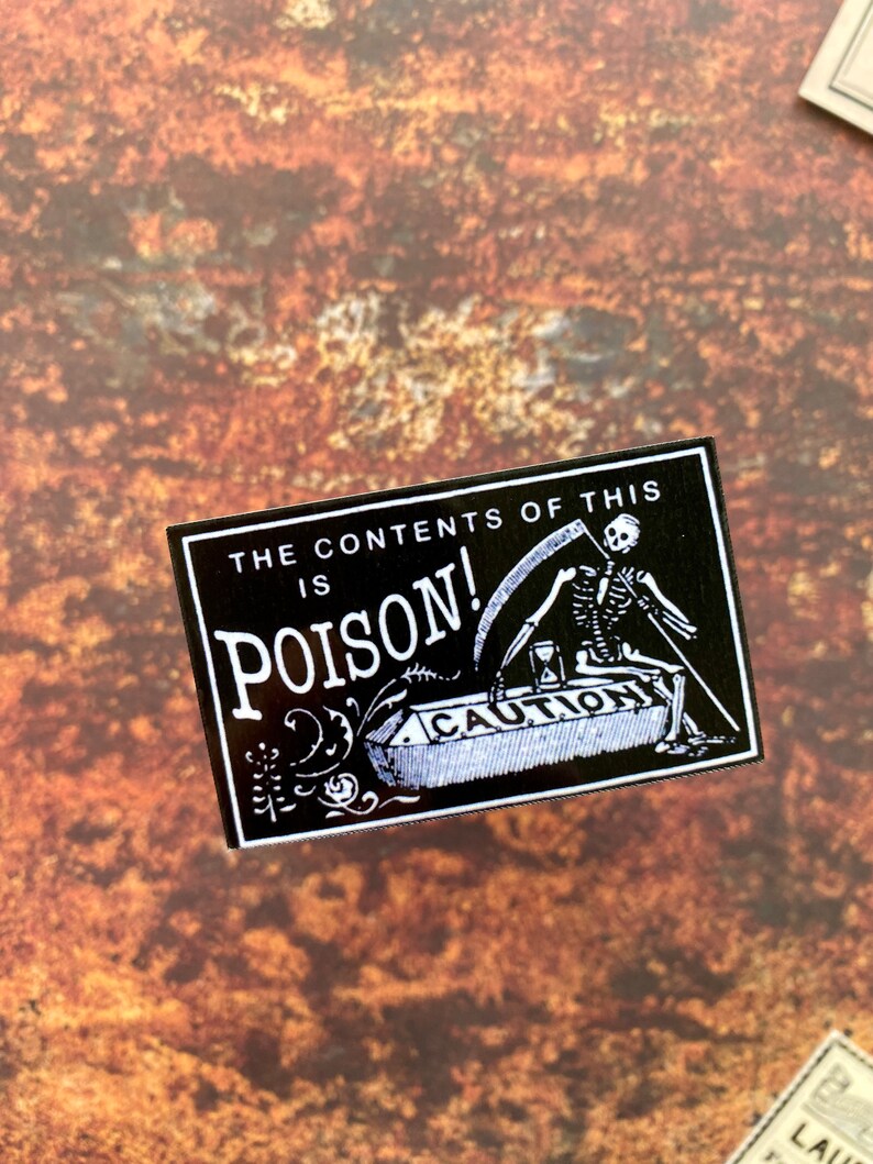 Pack of 15 Waterproof Vinyl Vintage Poison Label Stickers - Etsy