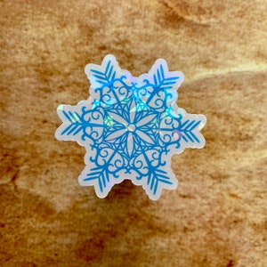 Pack of 5 Waterproof Vinyl Snowflake Stickers, Christmas Winter Sticker ...