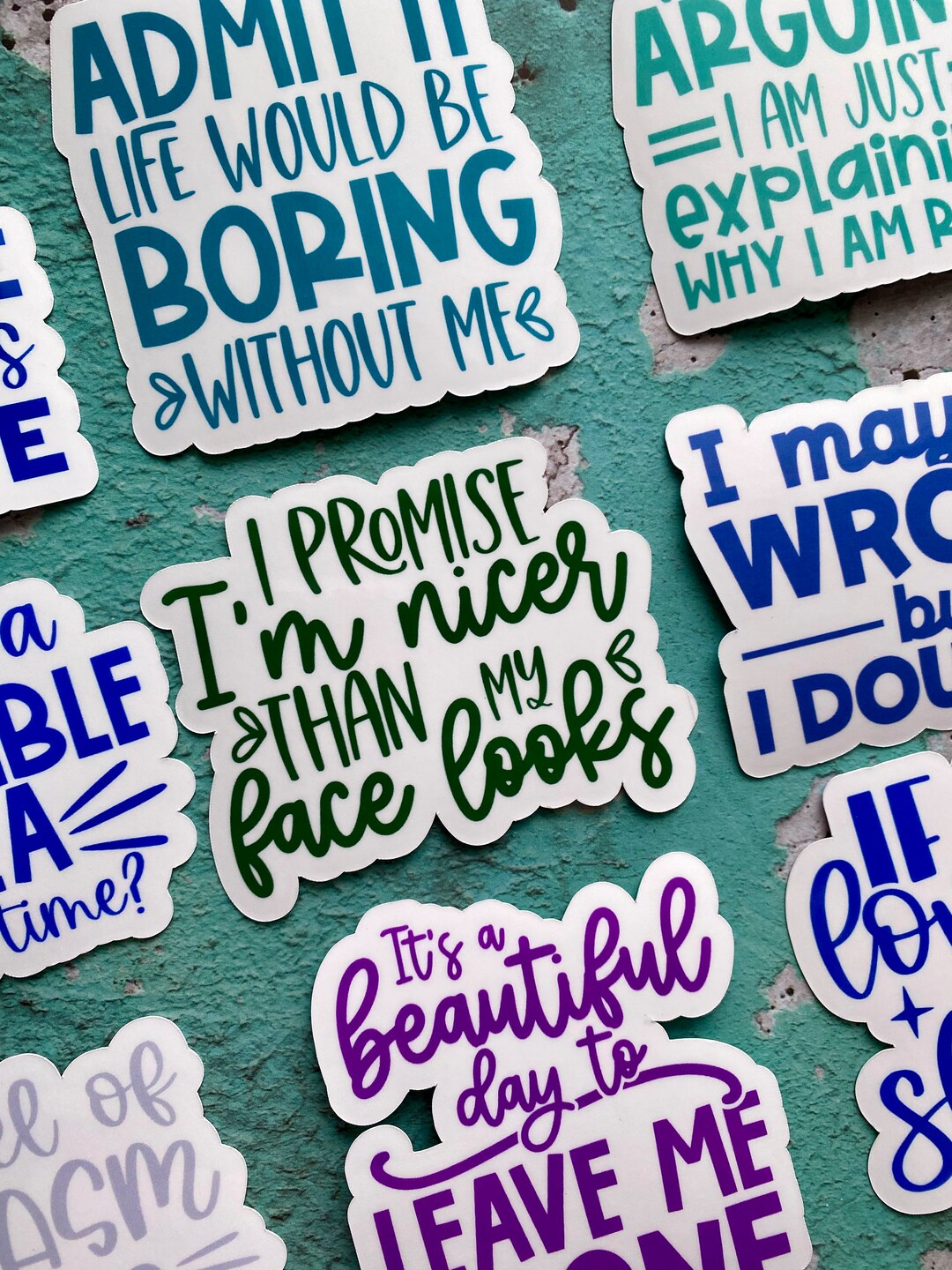 Pack Of 17 Waterproof Vinyl Sarcastic Stickers Funny Humorous Sarcasm