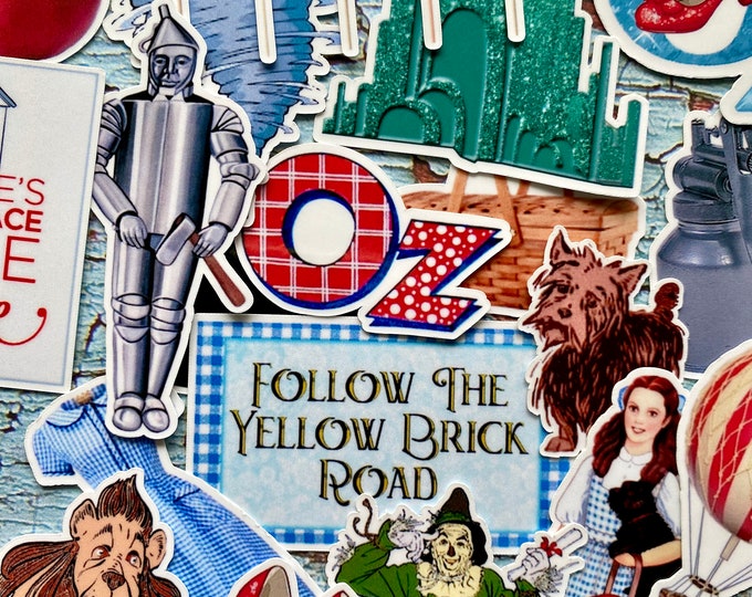 Pack of 25 Waterproof Vinyl Wizard of Oz Stickers, Vintage Dorothy ...
