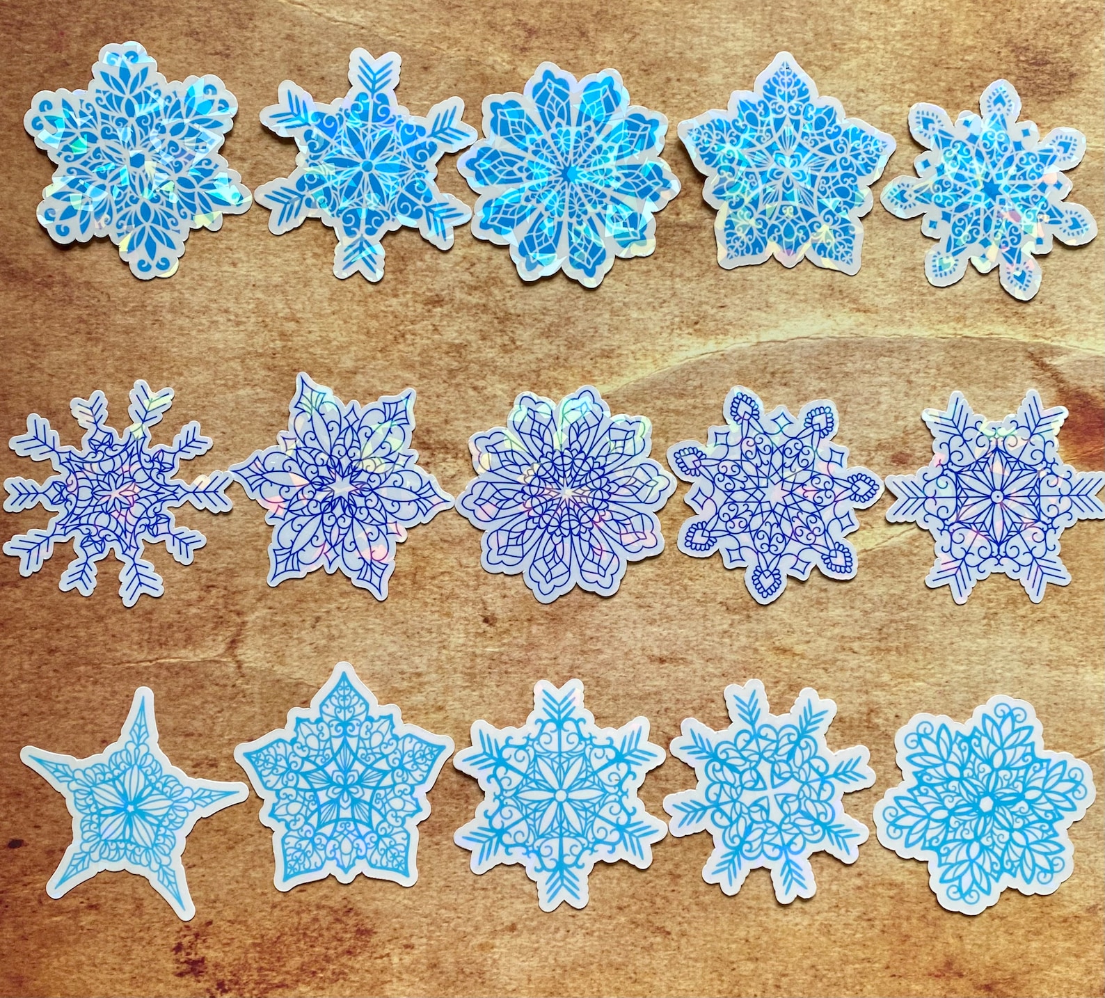 Pack of 5 Waterproof Vinyl Snowflake Stickers Winter Sticker - Etsy