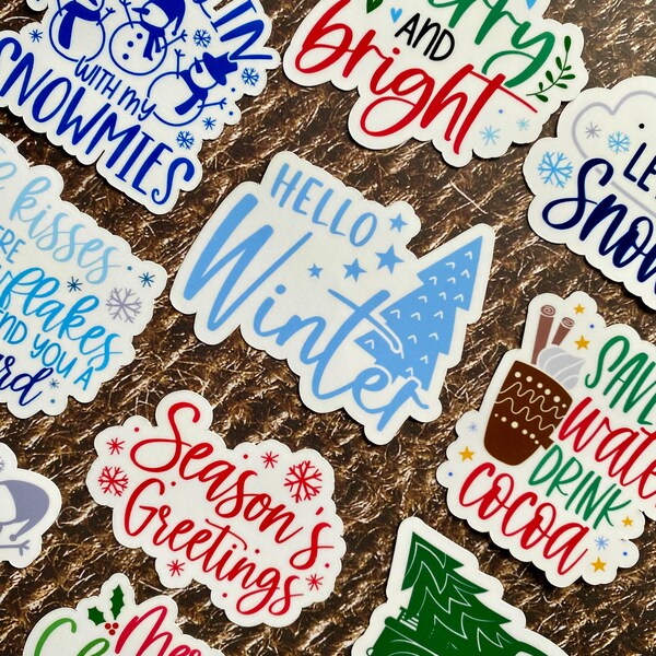 Vinyl Holiday Stickers - Etsy