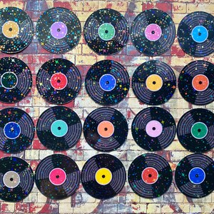 Pack of 20 Waterproof Vinyl Retro Record Stickers, Vintage Groovy Vinyl ...